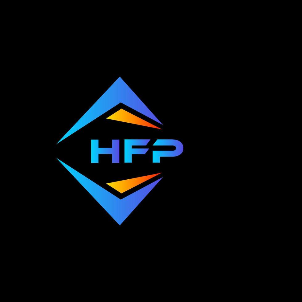 diseño de logotipo de tecnología abstracta hfp sobre fondo negro. concepto de logotipo de letra ...