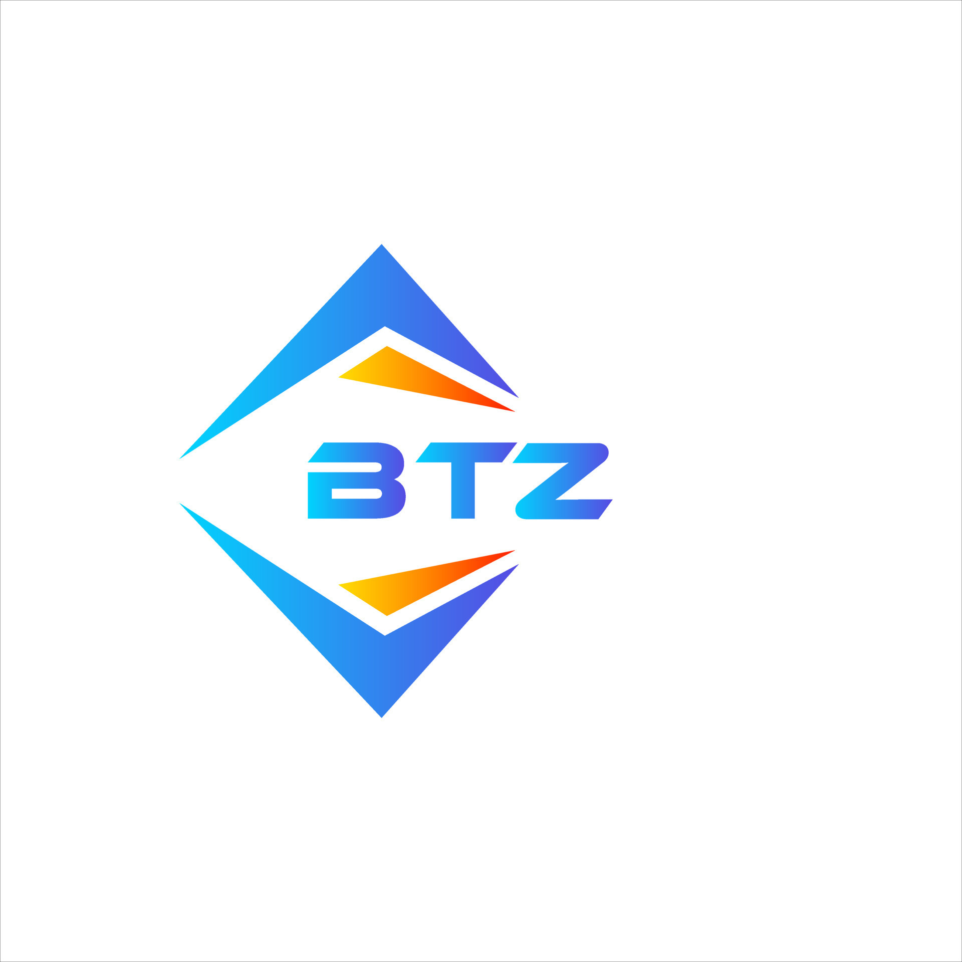 diseño de logotipo de tecnología abstracta btz sobre fondo blanco. concepto de logotipo de letra ...