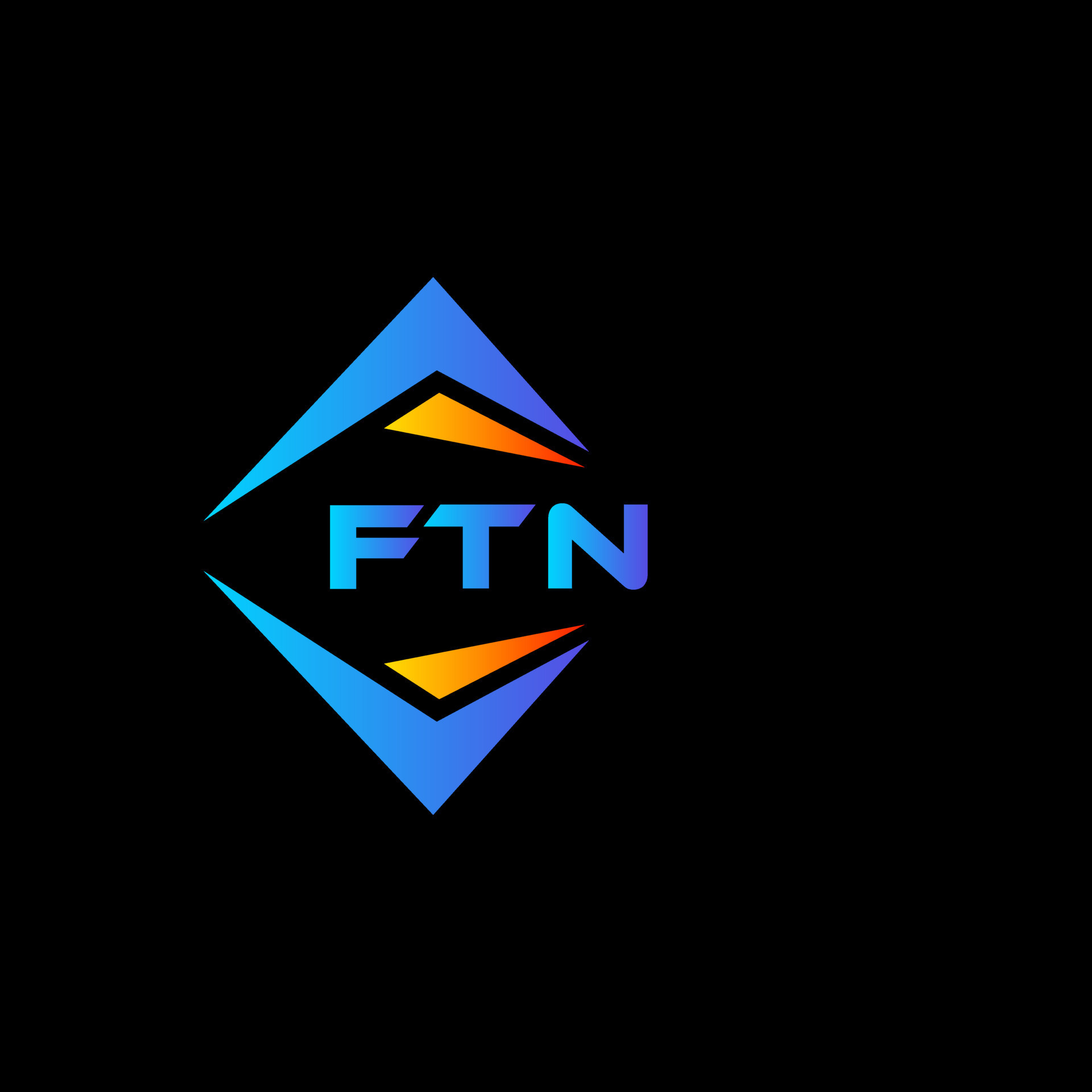 FTN abstract technology logo design on Black background. FTN creative initials letter logo ...