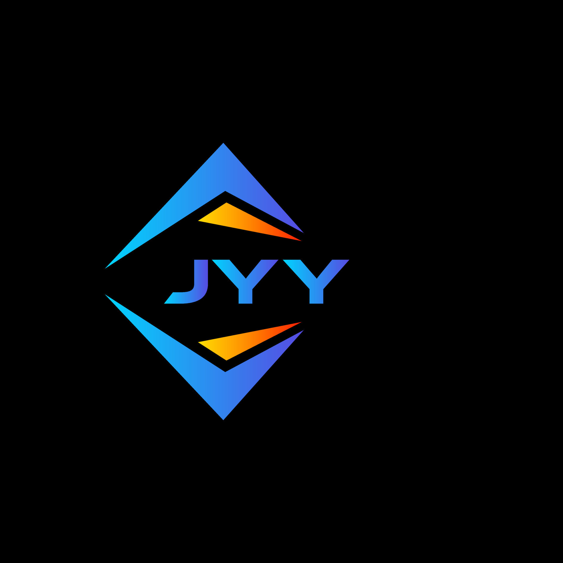 jyy diseño de logotipo de tecnología abstracta sobre fondo negro. concepto de logotipo de letra ...
