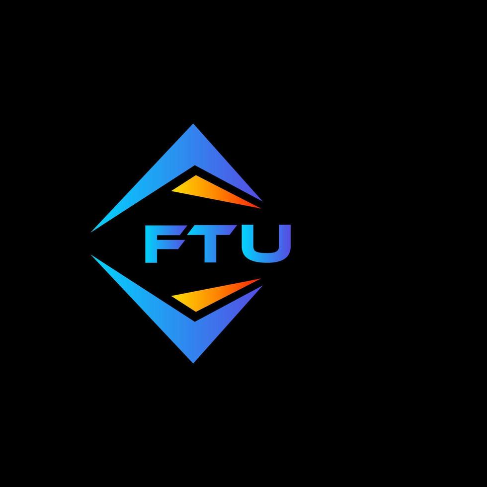 Ftu Abstract Technology Logo Design On Black Background Ftu Creative Initials Letter Logo