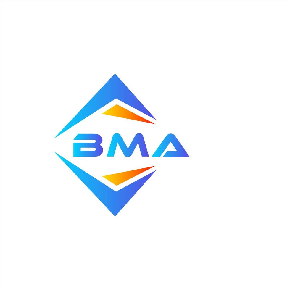 Diseño de logotipo de tecnología abstracta bma sobre fondo blanco. concepto de logotipo de letra ...