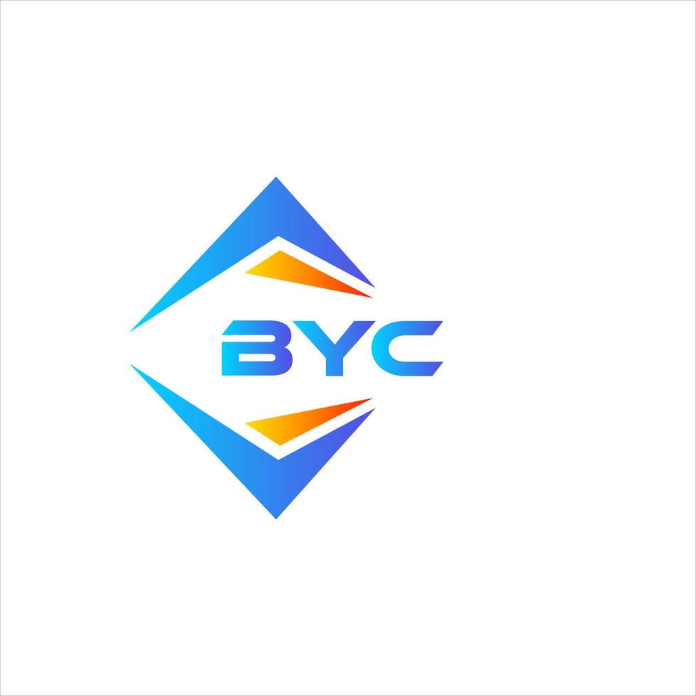byc diseño de logotipo de tecnología abstracta sobre fondo blanco. concepto de logotipo de letra ...