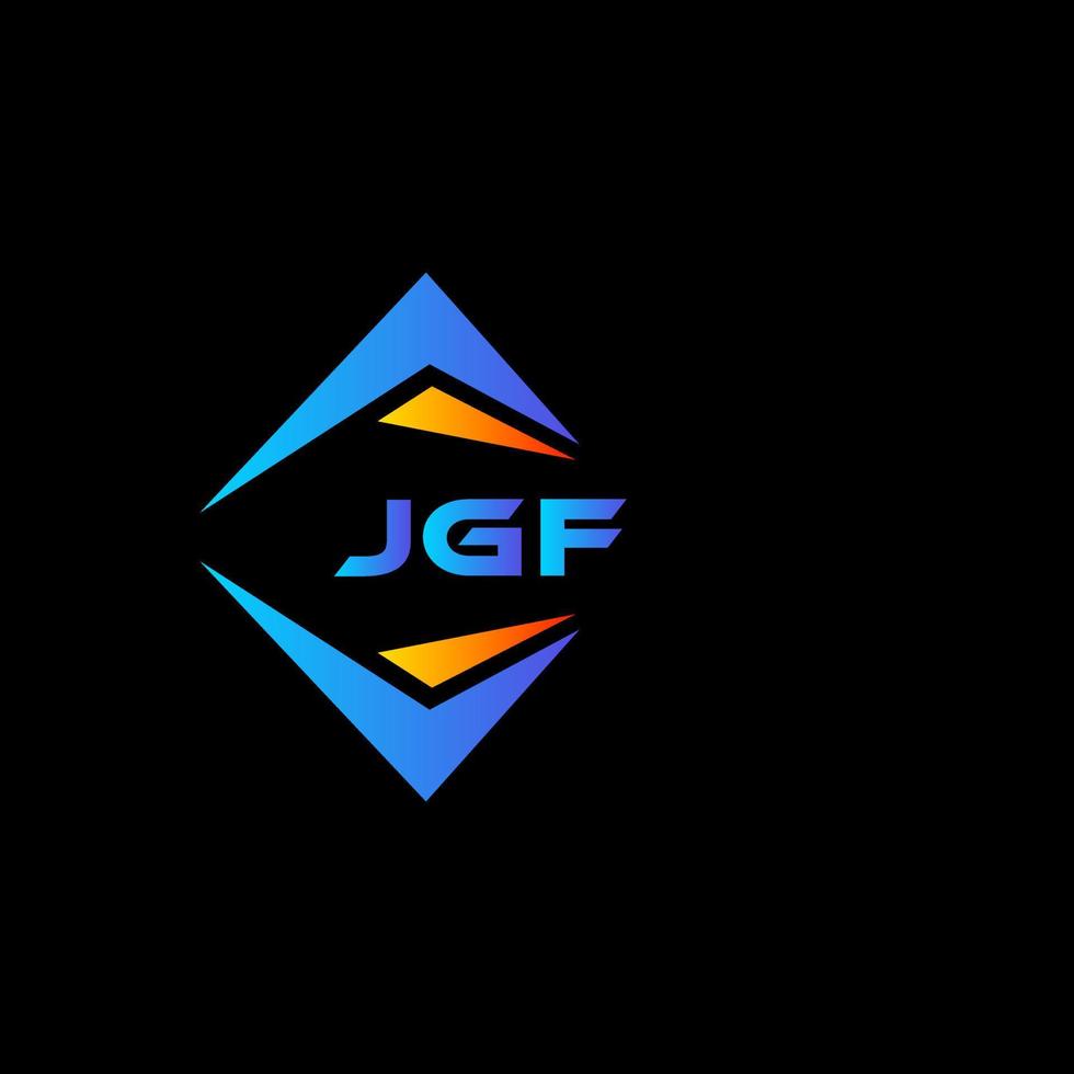 jgf diseño de logotipo de tecnología abstracta sobre fondo negro. concepto de logotipo de letra ...