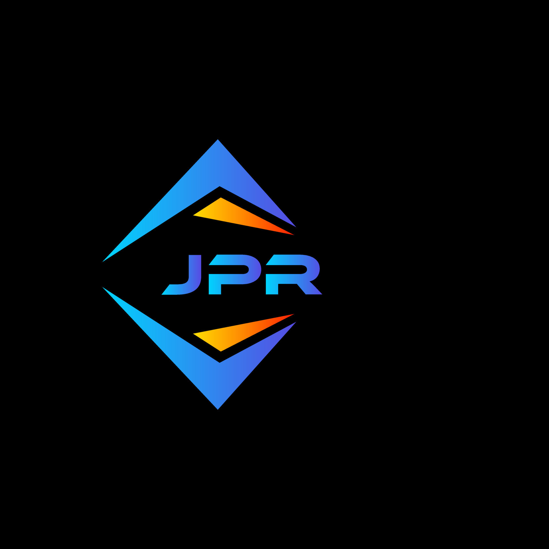 JPR abstract technology logo design on Black background. JPR creative initials letter logo ...