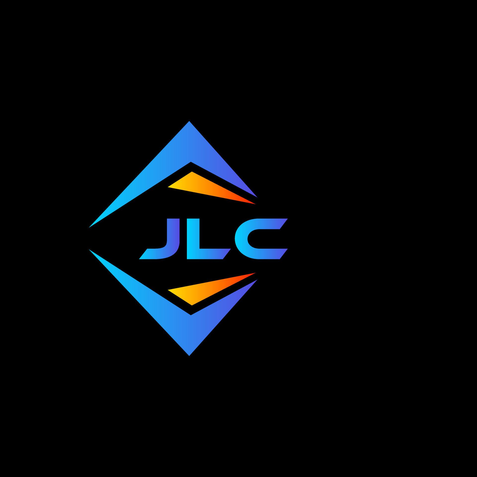 JLC abstract technology logo design on Black background. JLC creative ...