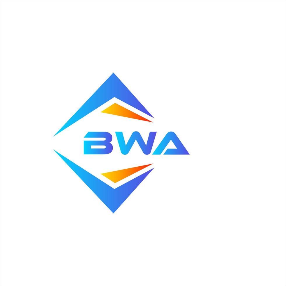 Diseño de logotipo de tecnología abstracta bwa sobre fondo blanco. concepto de logotipo de letra ...