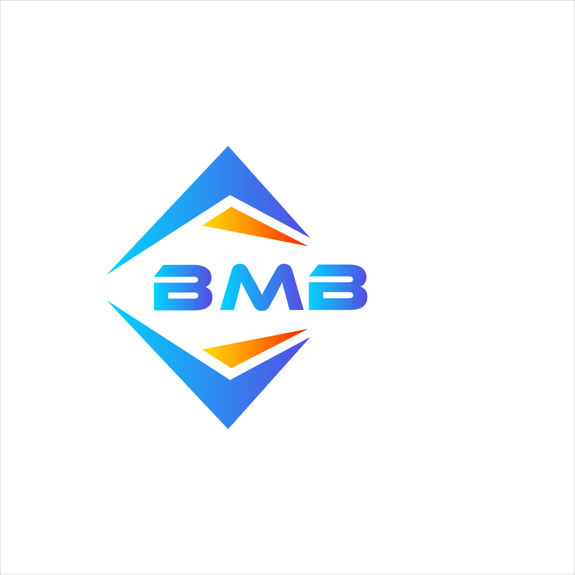 Diseño de logotipo de tecnología abstracta bmb sobre fondo blanco. concepto de logotipo de letra ...