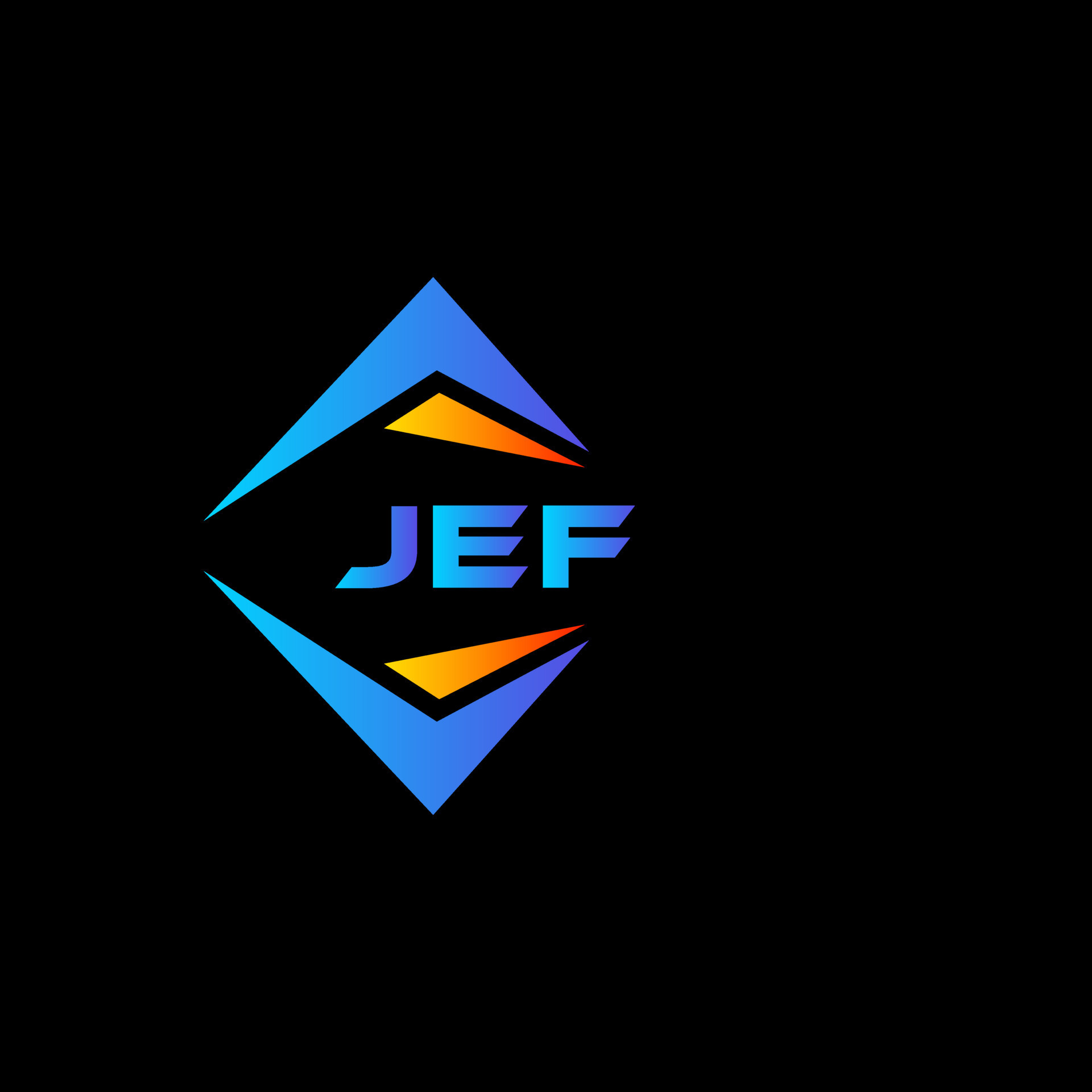 JEF abstract technology logo design on Black background. JEF creative initials letter logo ...