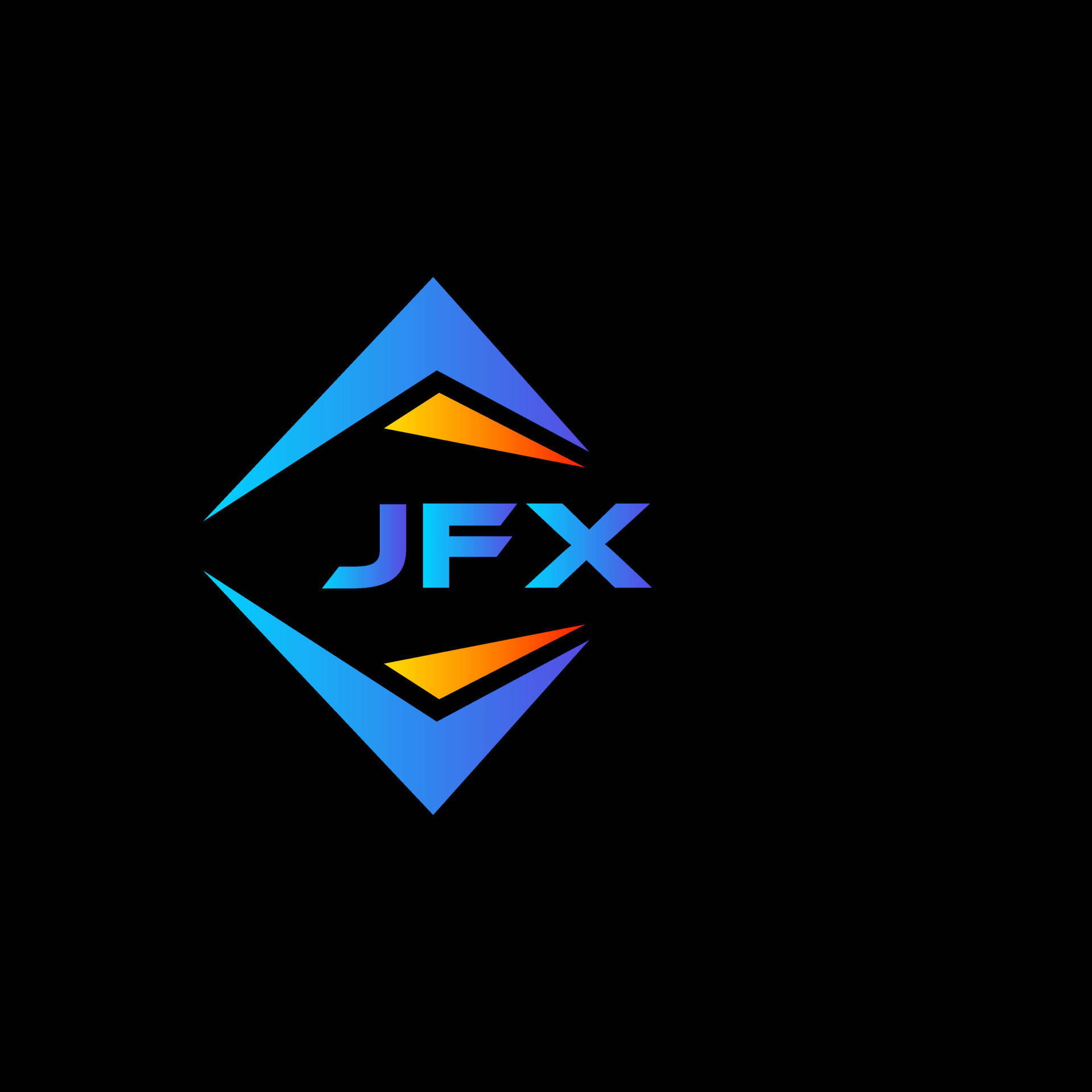 jfx diseño de logotipo de tecnología abstracta sobre fondo negro. concepto de logotipo de letra ...