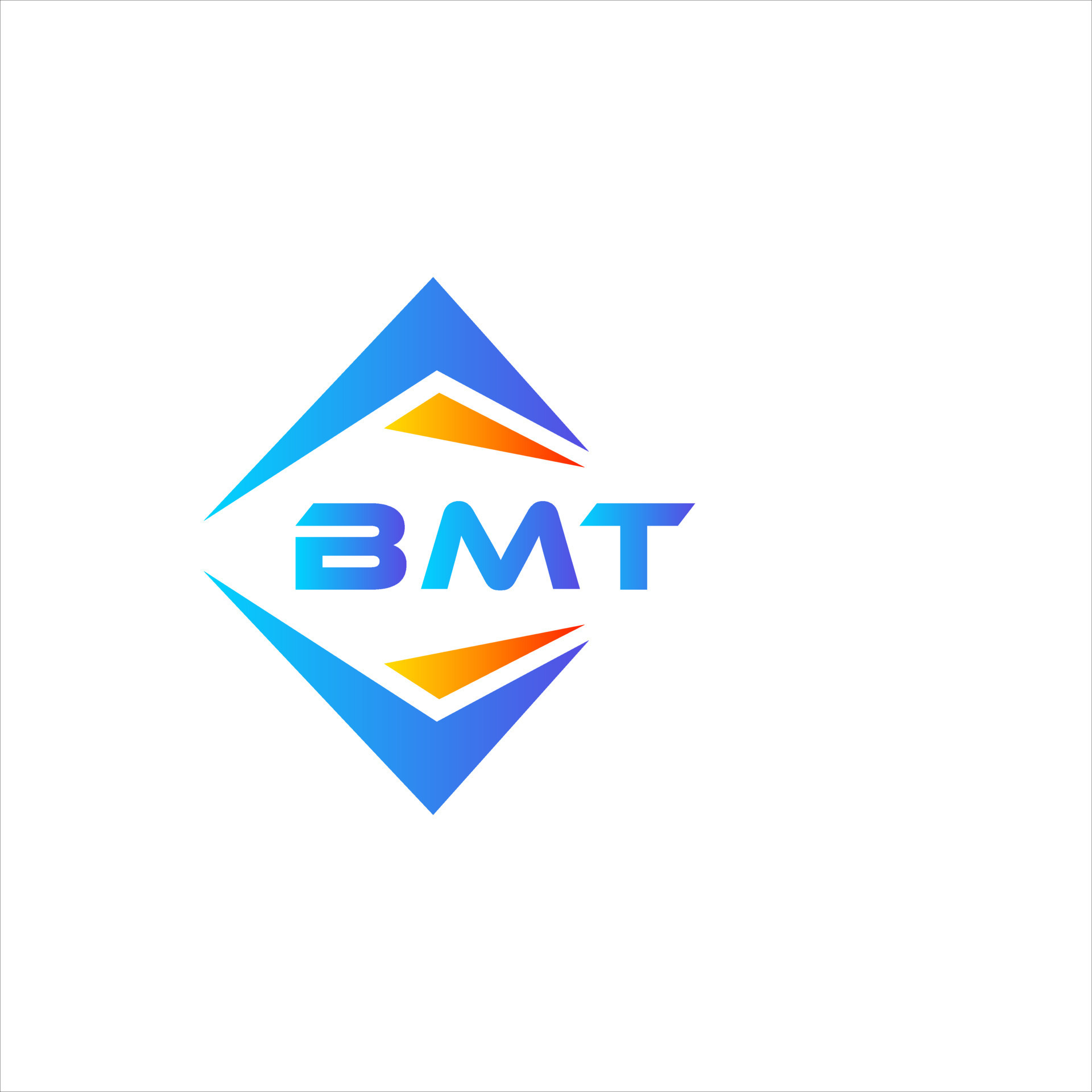 diseño de logotipo de tecnología abstracta bmt sobre fondo blanco. concepto de logotipo de letra ...