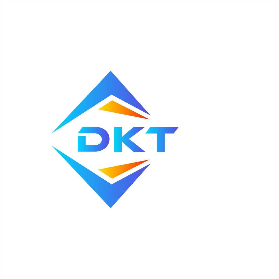 Diseño de logotipo de tecnología abstracta dkt sobre fondo blanco. concepto de logotipo de letra ...