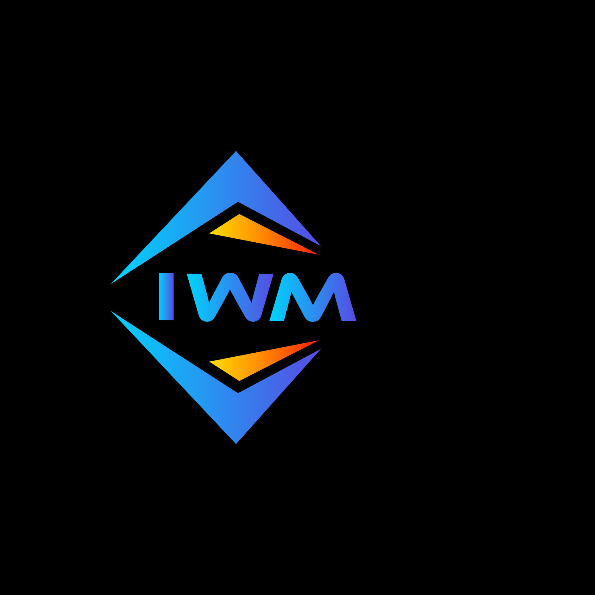 diseño de logotipo de tecnología abstracta iwm sobre fondo blanco ...