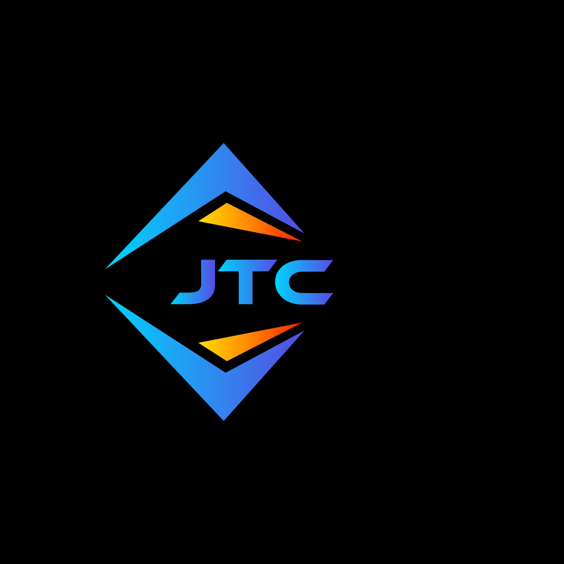 JTC abstract technology logo design on Black background. JTC creative ...