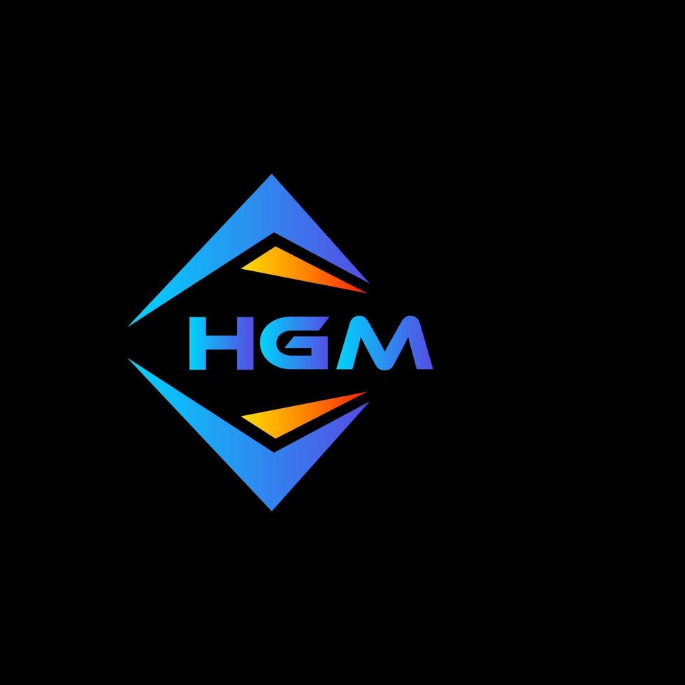 diseño de logotipo de tecnología abstracta hgm sobre fondo negro. concepto de logotipo de letra ...