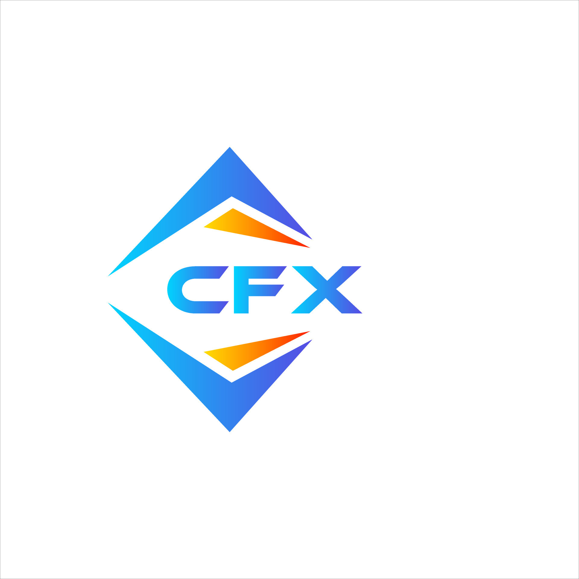 diseño de logotipo de tecnología abstracta cfx sobre fondo blanco. concepto de logotipo de letra ...