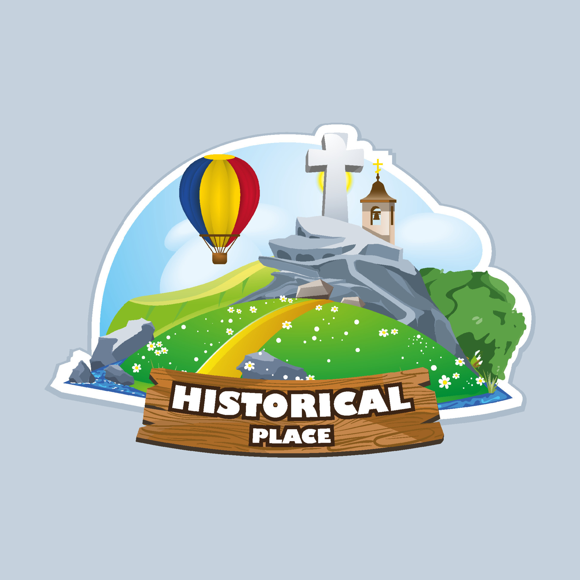 Cartoon Illustration of a Historical place. 19009541 Vector Art at Vecteezy