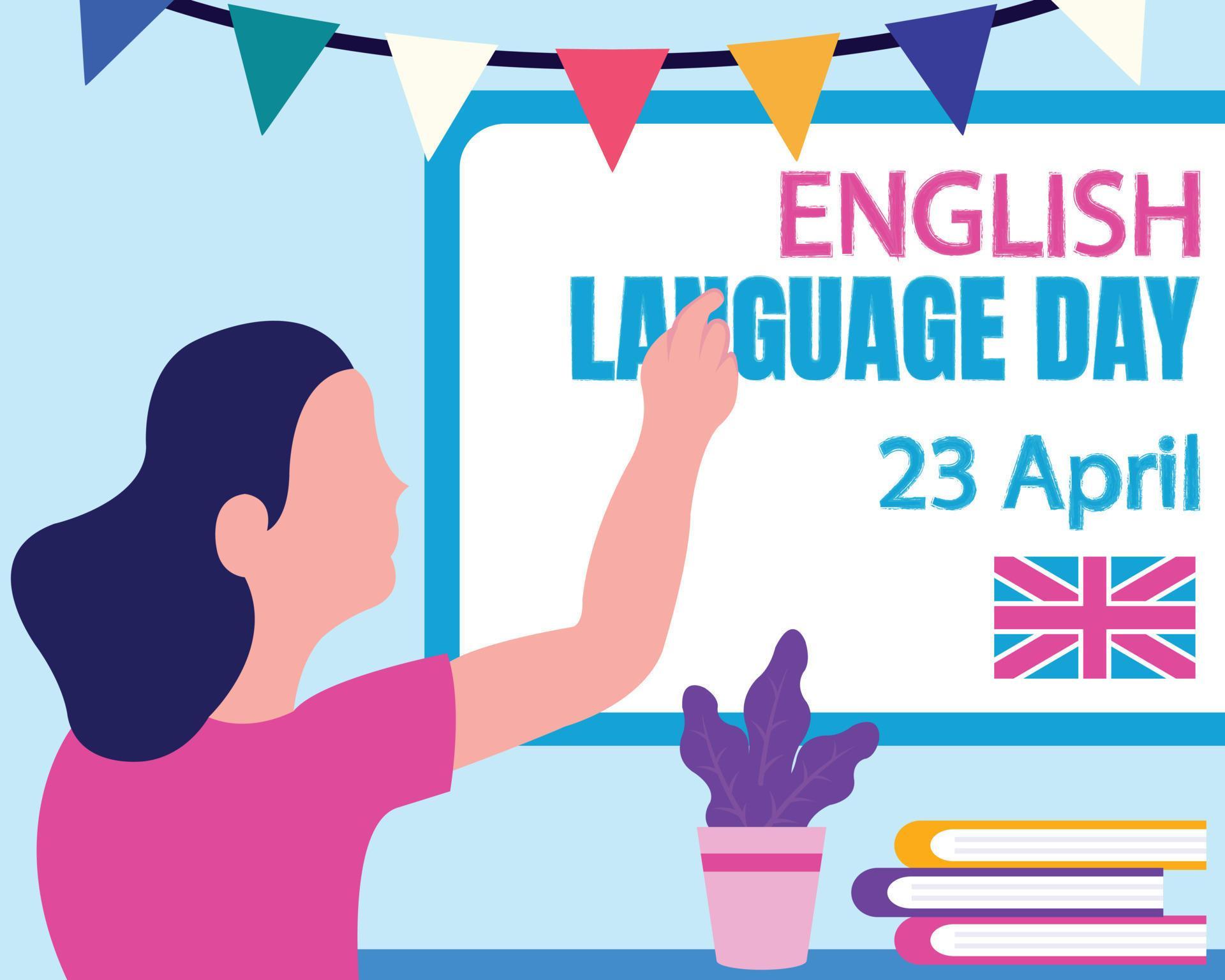 illustration vector graphic of a woman is writing on the blackboard ...