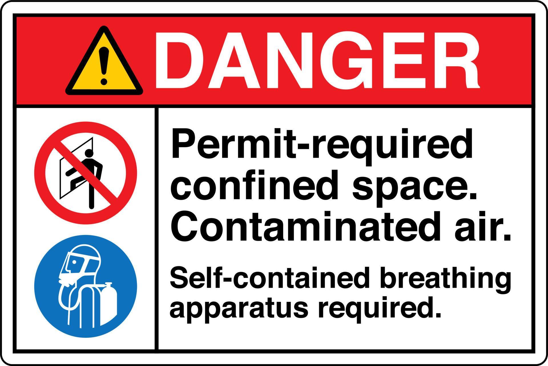 Safety Sign Marking Label Symbol Pictogram Danger Permit Required