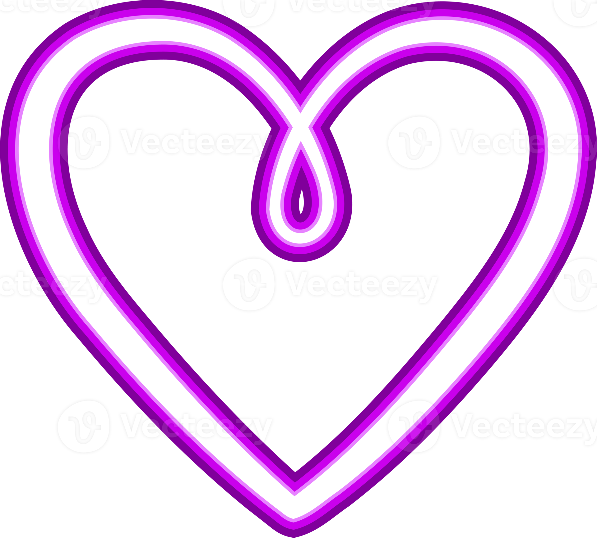 Vibrant PNG neon heart. Glowing colorful neon light in heart shape ...