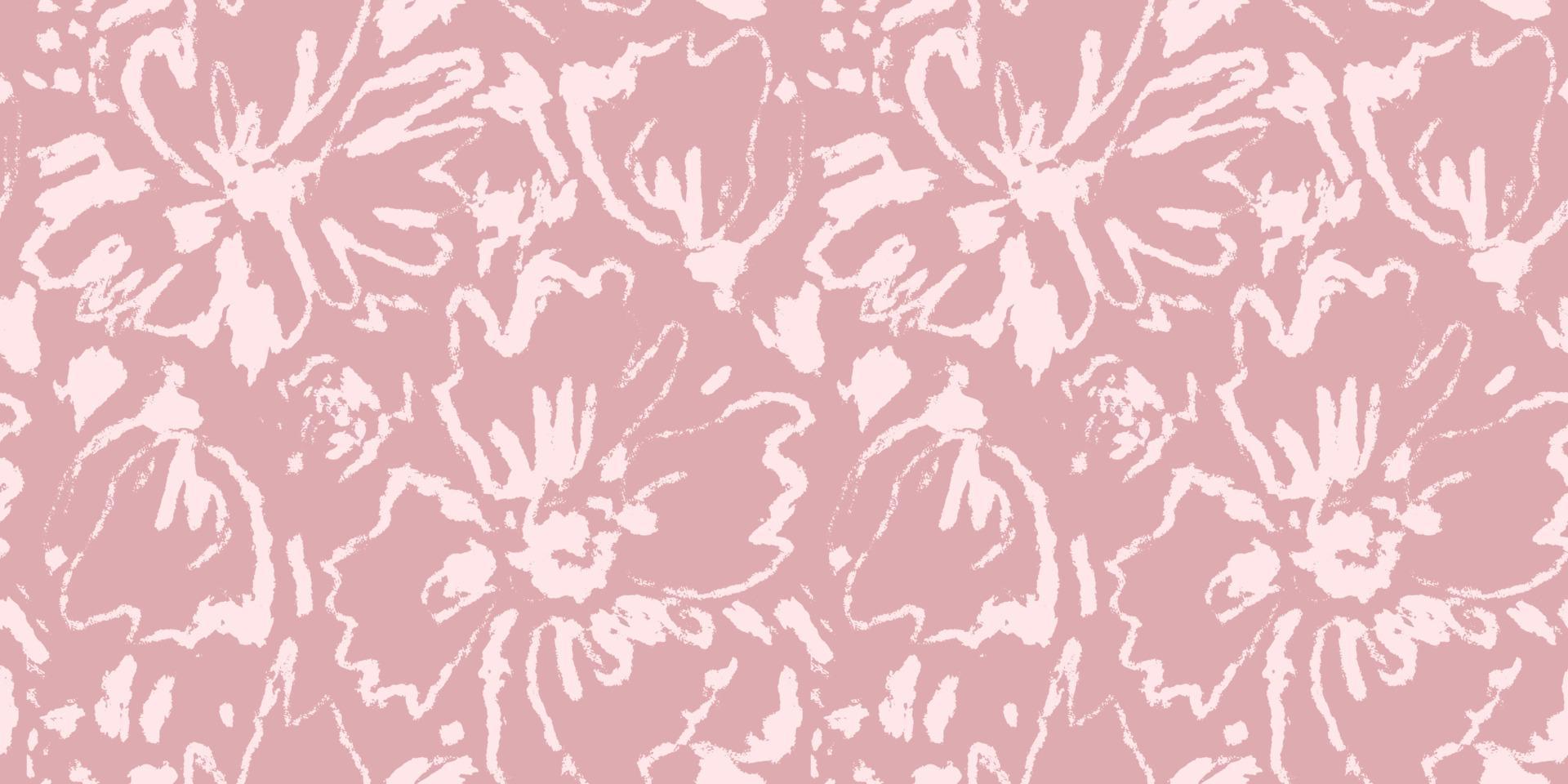 Floral vintage seamless pattern. Subtle pink palette botanical ...