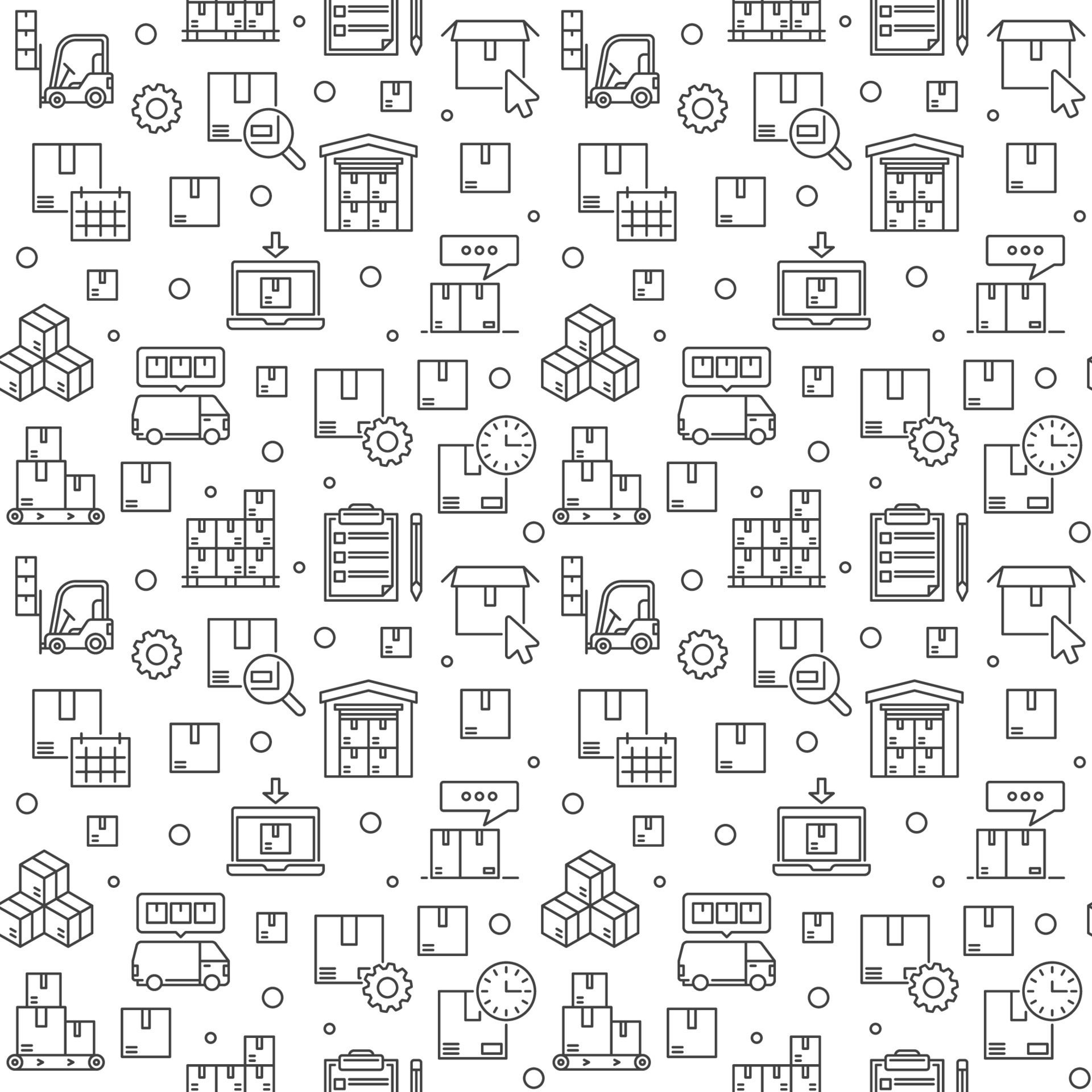 Inventory And Storage Vector Logistics Outline Seamless Pattern 19015400 Vector Art At Vecteezy