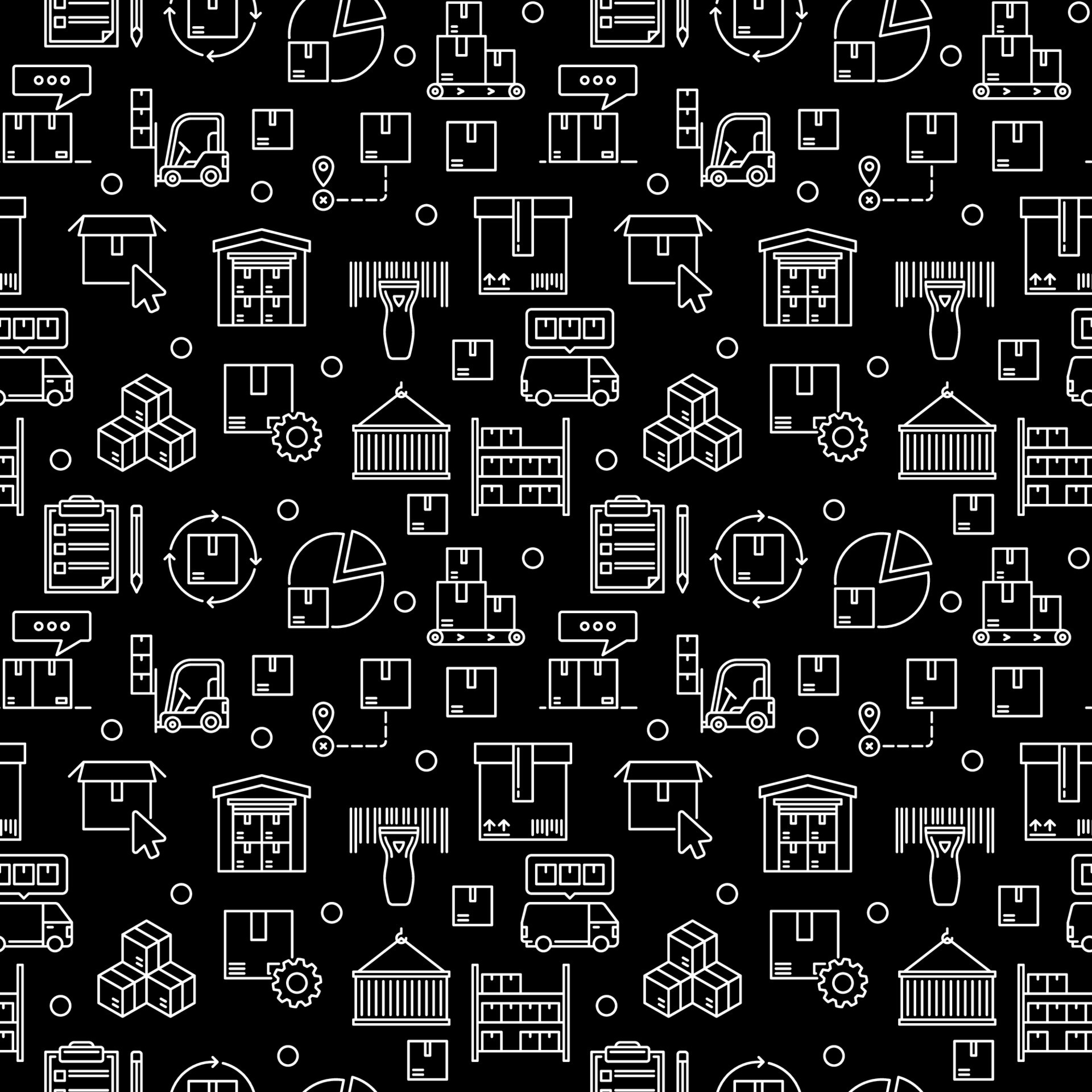Storage Vector Seamless Dark Background Logistics Concept Line Pattern 19015402 Vector Art At