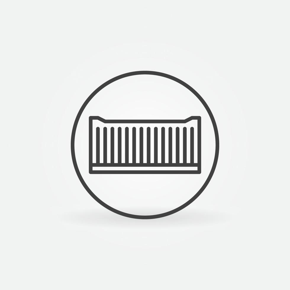 Container Inside Circle Vector International Shipping Concept Thin Line Icon 19015521 Vector Art
