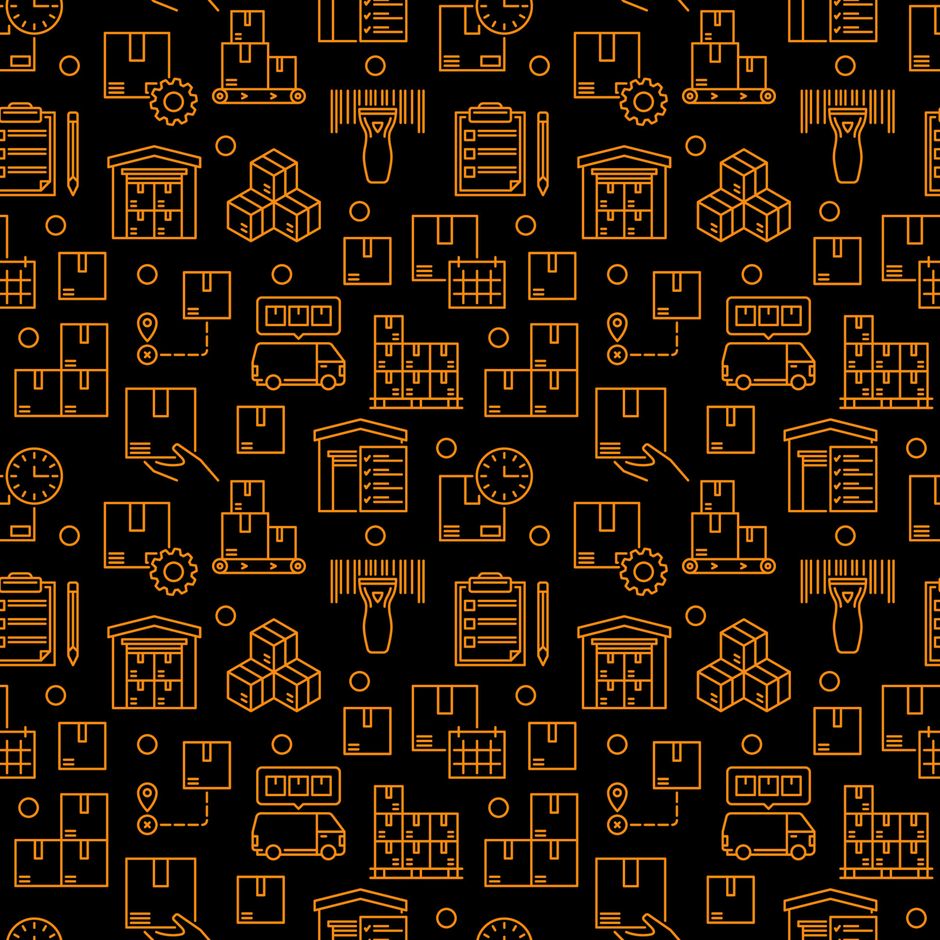 Inventory And Storage Vector Line Seamless Pattern Logistics Background 19015541 Vector Art At