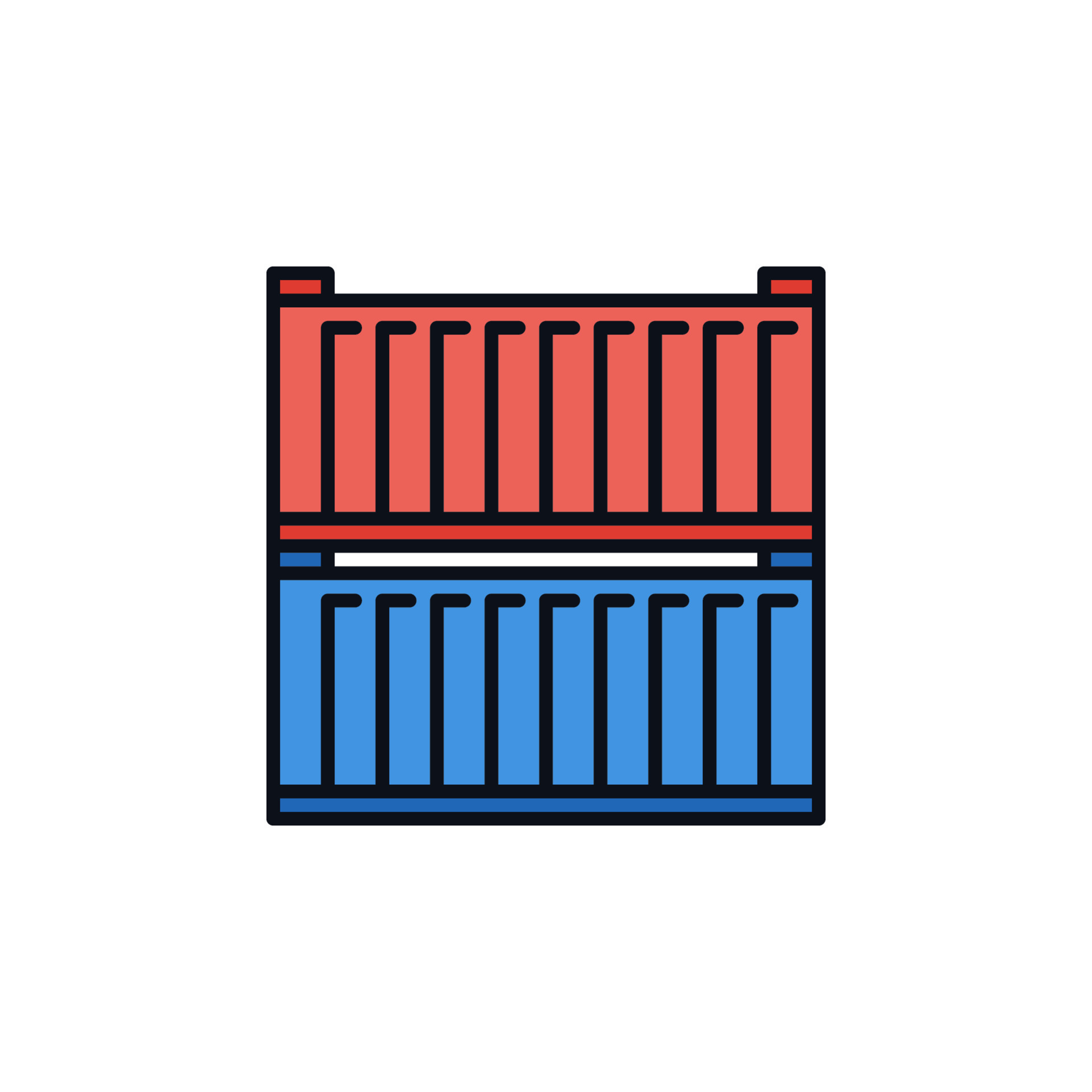 Red And Blue Shipping Containers Vector Delivery Concept Creative Icon 19015544 Vector Art At