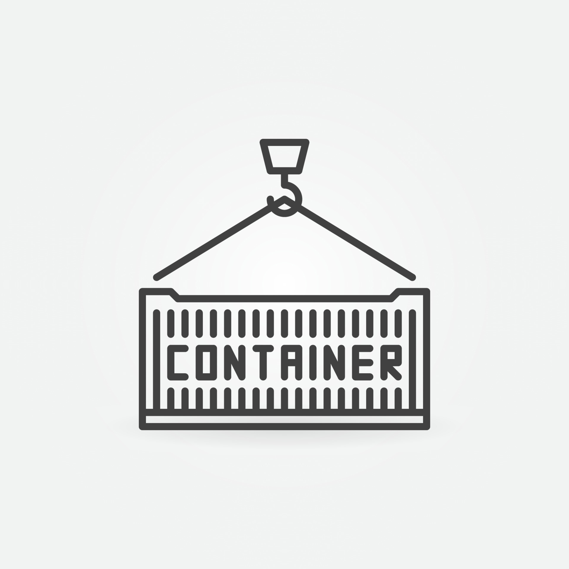 Container Vector Intermodal Cargo Concept Linear Icon Or Sign 19015617 Vector Art At Vecteezy