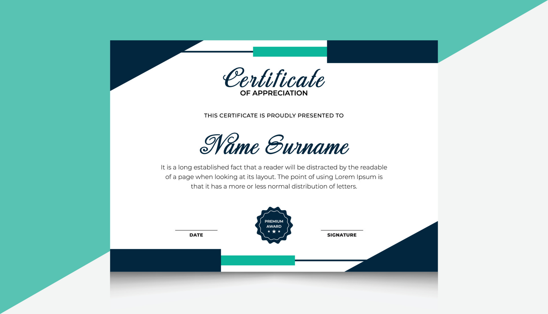 Modern corporate certificate template, Appreciation and Achievement ... Modern corporate certificate template, Appreciation and Achievement ...