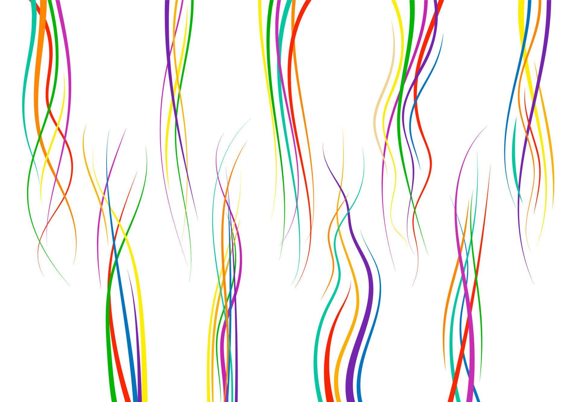 Set Of Abstract Color Curved Lines Wave Design Element Vector