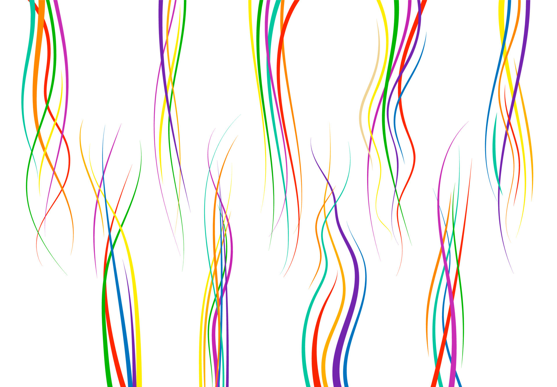 Set Of Abstract Color Curved Lines Wave Design Element Vector