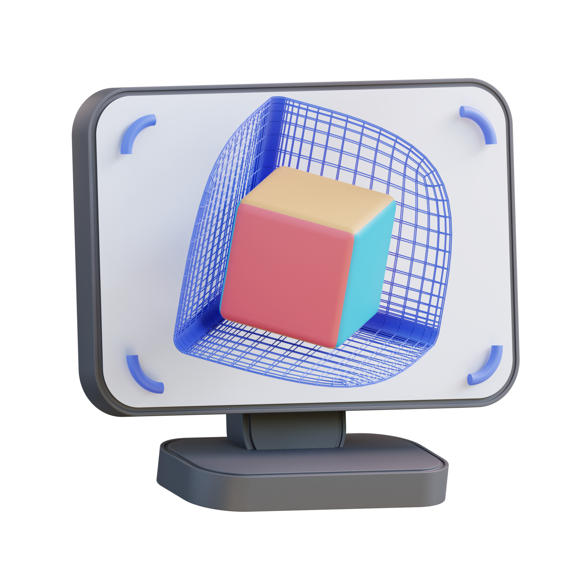 3d Illustration Computer And 3d Modeling 19024716 Png