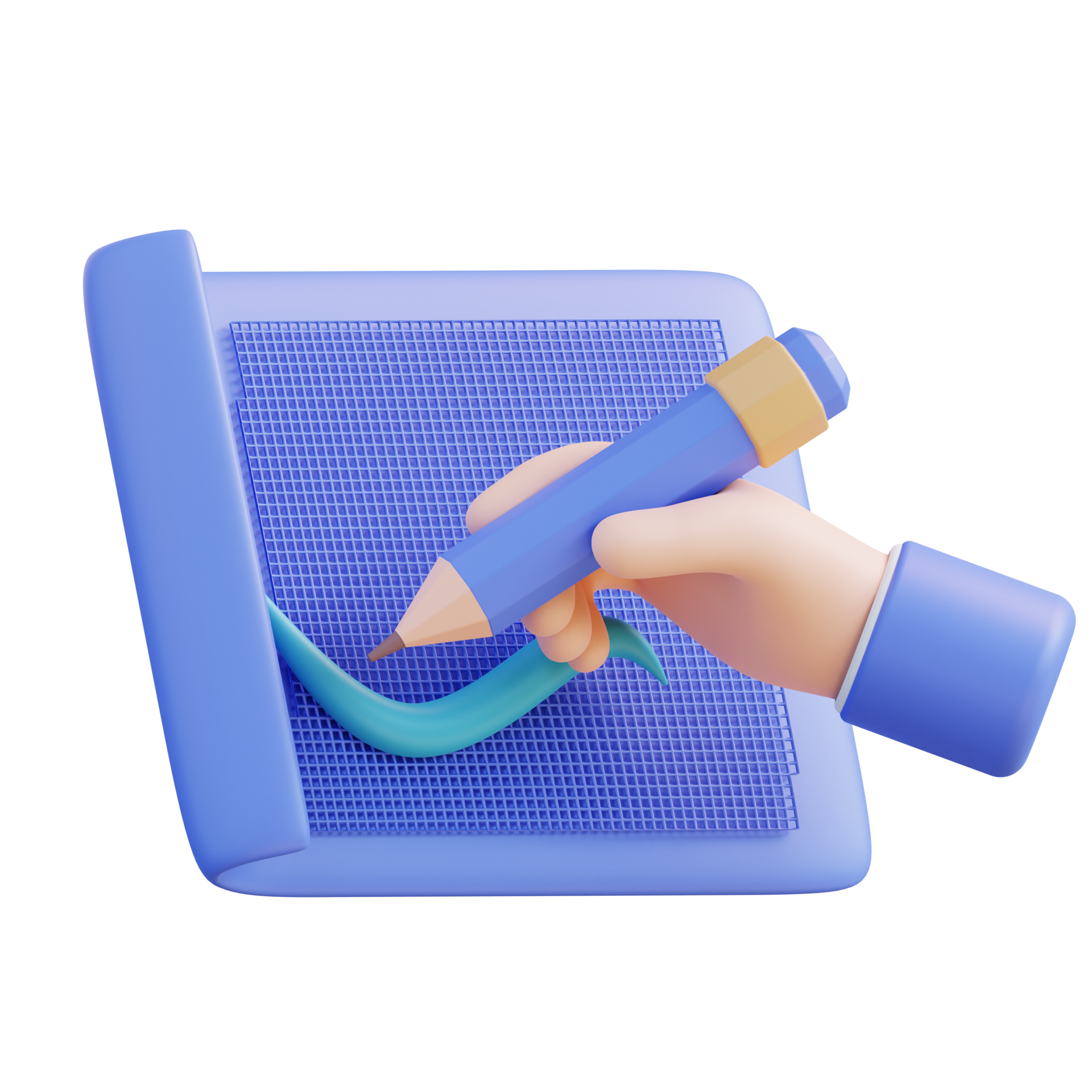 3D illustration hand drawn on art work sheet 19024806 PNG 3D illustration hand drawn on art work sheet 19024806 PNG