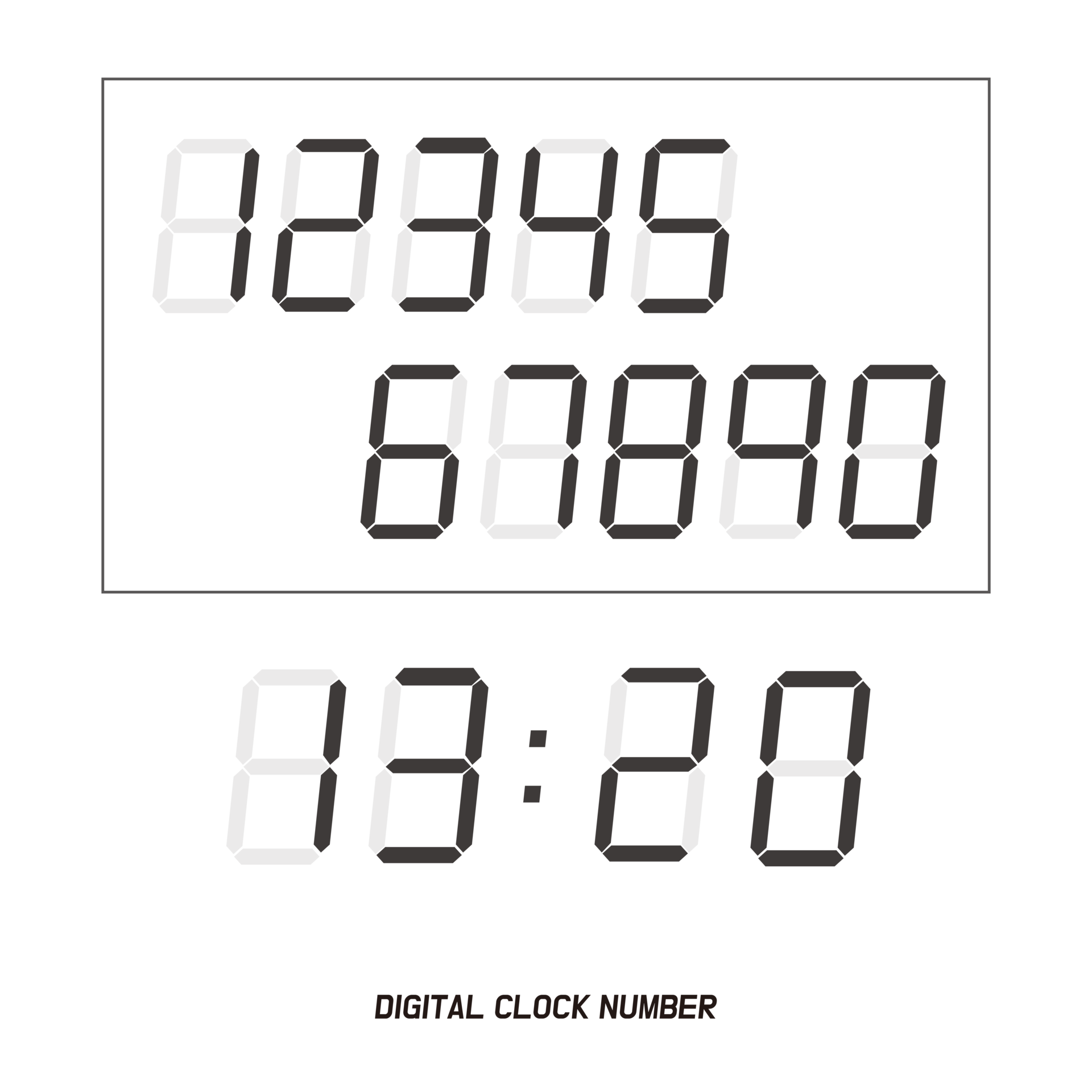 Digital clock number icon set 19025837 PNG Digital clock number icon set 19025837 PNG
