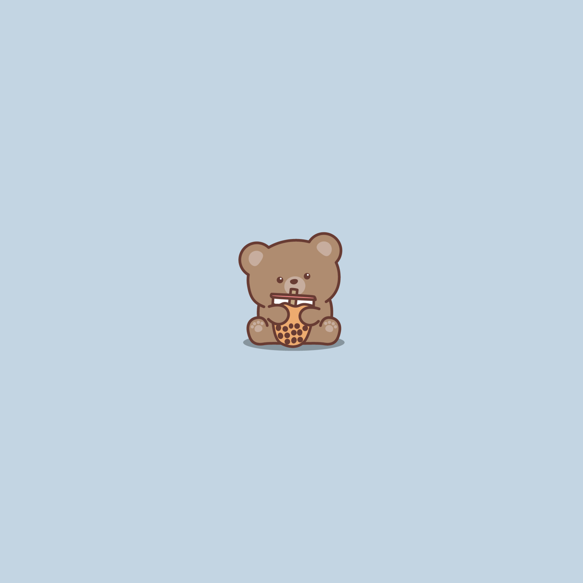 Cute Brown Bear With Bubble Tea Cartoon Vector Illustration 19029199
