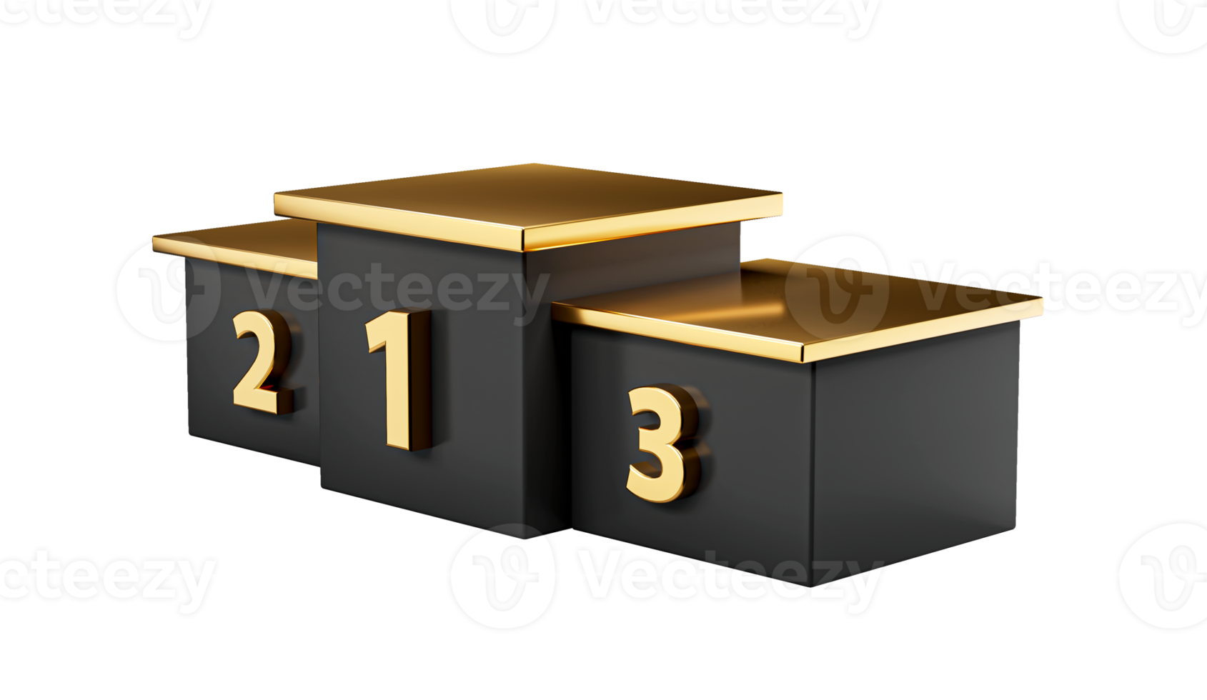 Gold And Black Winner Podium On White Isolated 3d Illustration 19029291 Png
