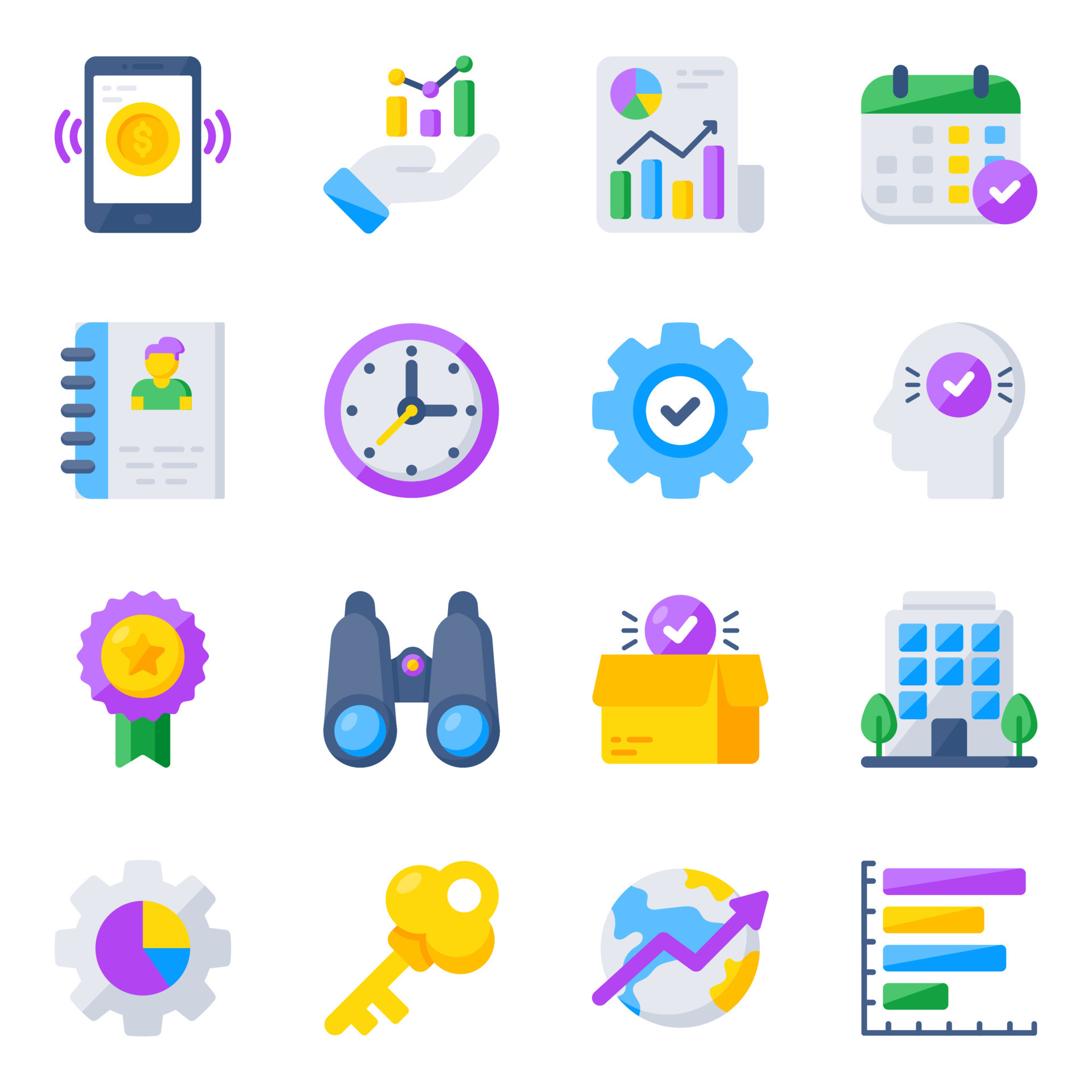 Pack of Finance and Commerce Flat Icons 19029470 Vector Art at Vecteezy