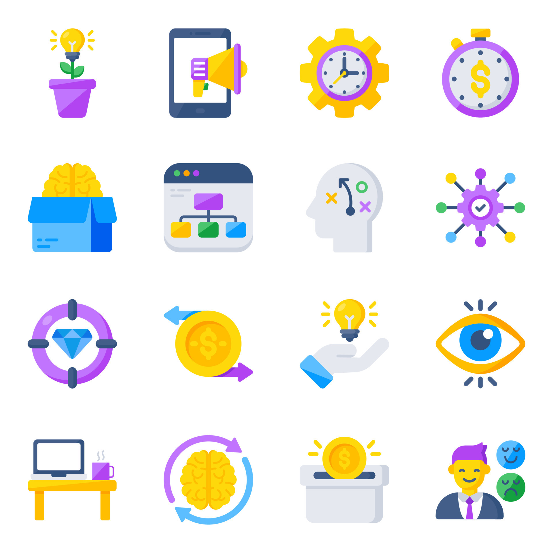 Pack of Business and Document Flat Icons 19029573 Vector Art at Vecteezy