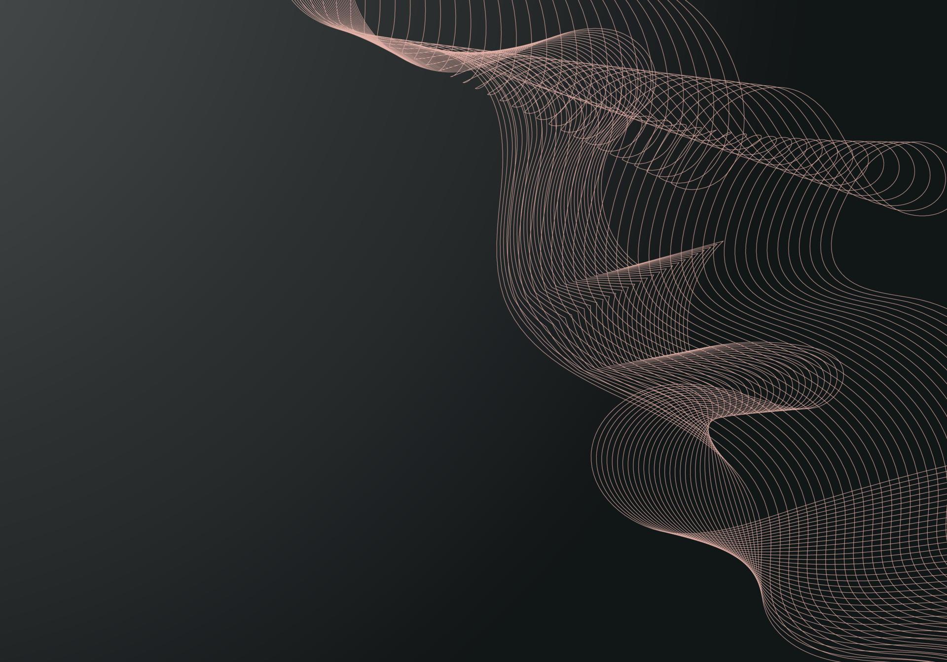 Abstract Vector Circle Halftone Black Background Gradient Retro Line Pattern Design Monochrome