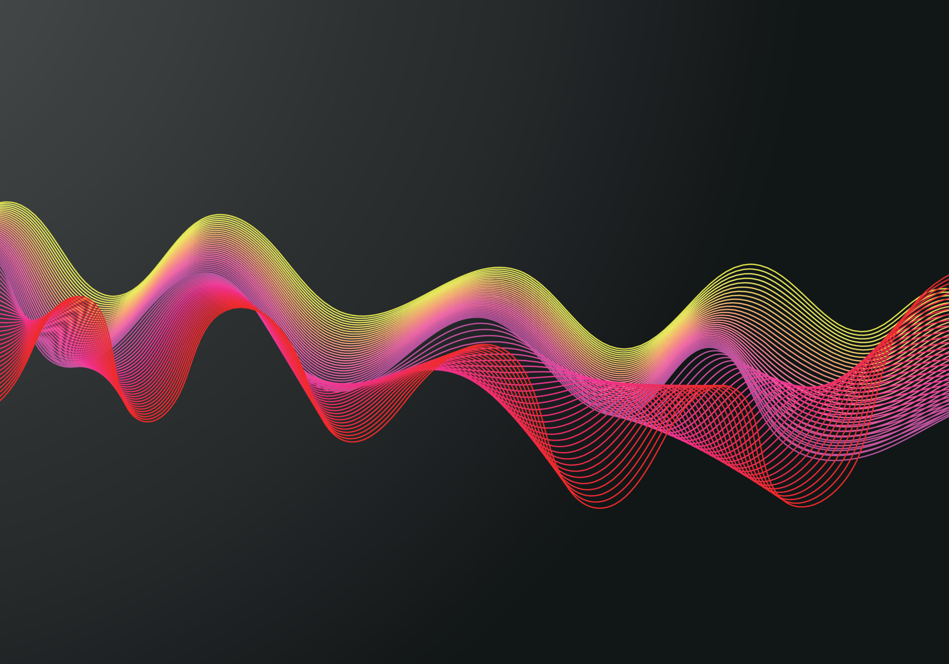 Abstract Vector Circle Halftone Black Background Gradient Retro Line Pattern Design Monochrome