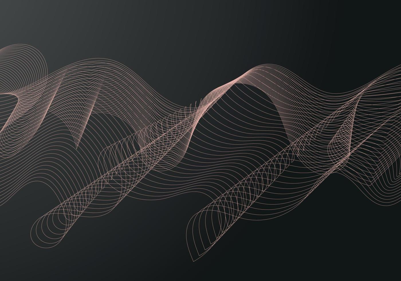 Abstract Vector Circle Halftone Black Background Gradient Retro Line Pattern Design Monochrome