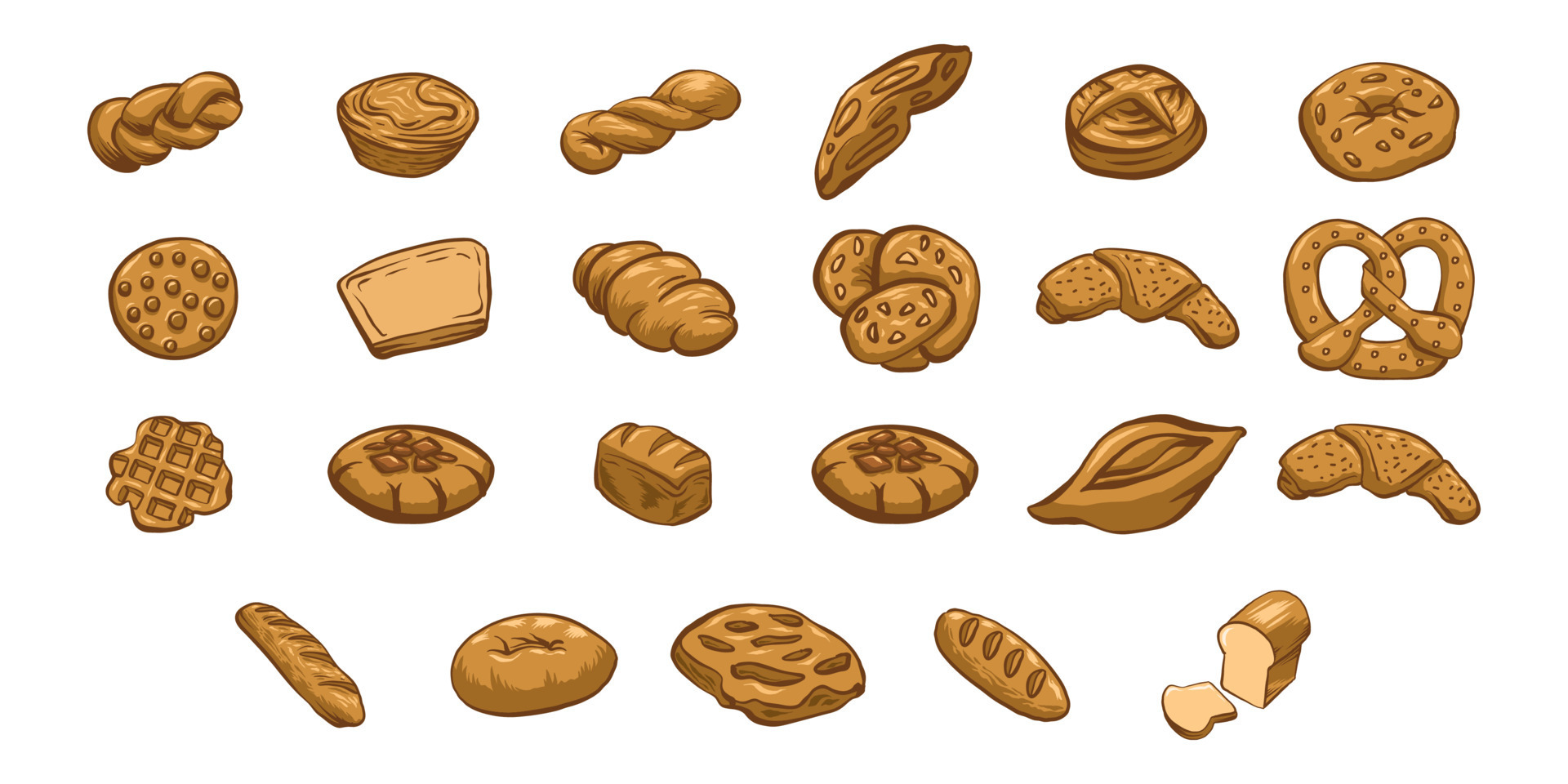 Bread vector set collection graphic clipart design 19029876 Vector Art ...