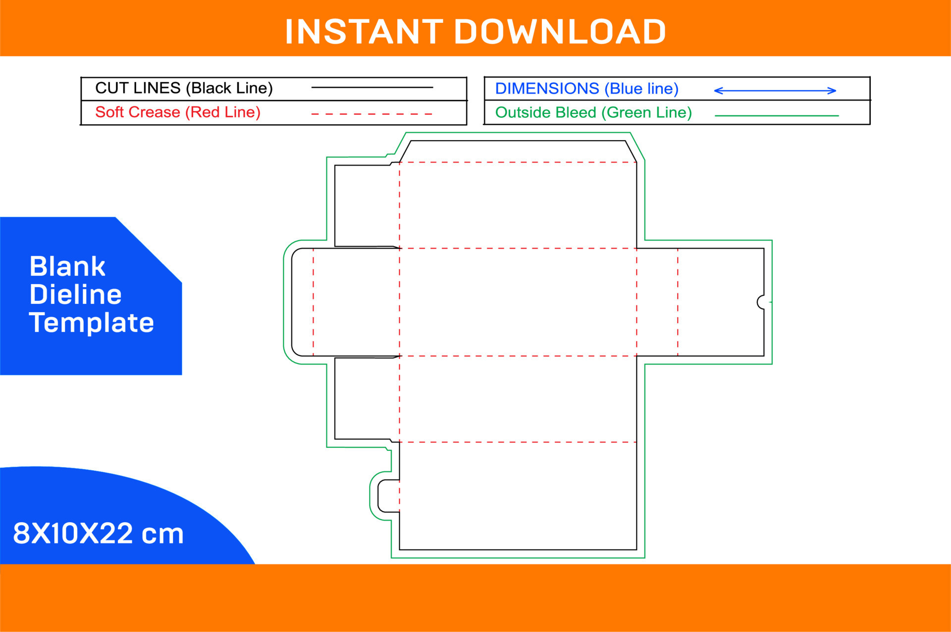 Cosmetic Packaging Box Dieline Template And 3d Render Vector File Easily Editable And Resizeable