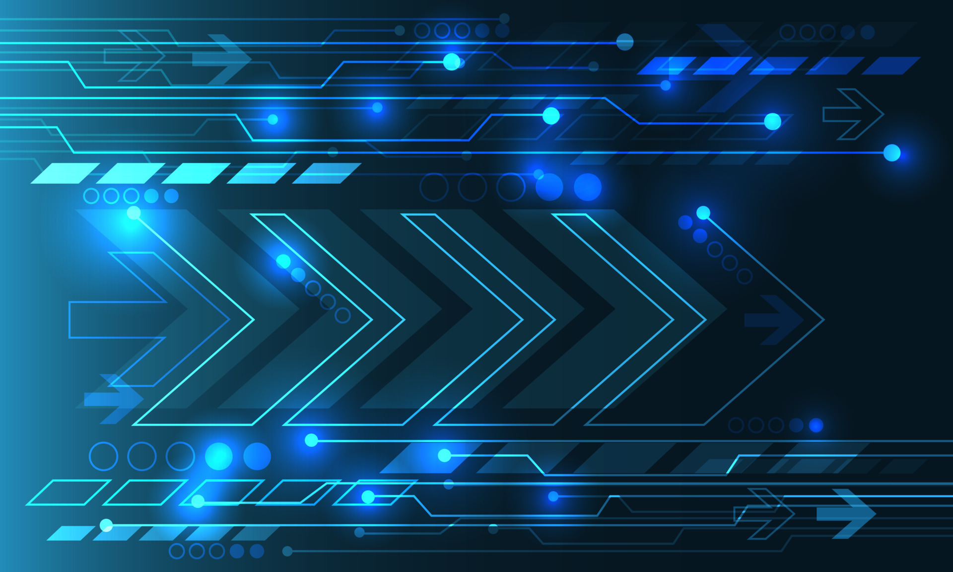 Abstract Technology Blue Arrow Circuit Cyber Direction Geometric Power Digital Design Modern
