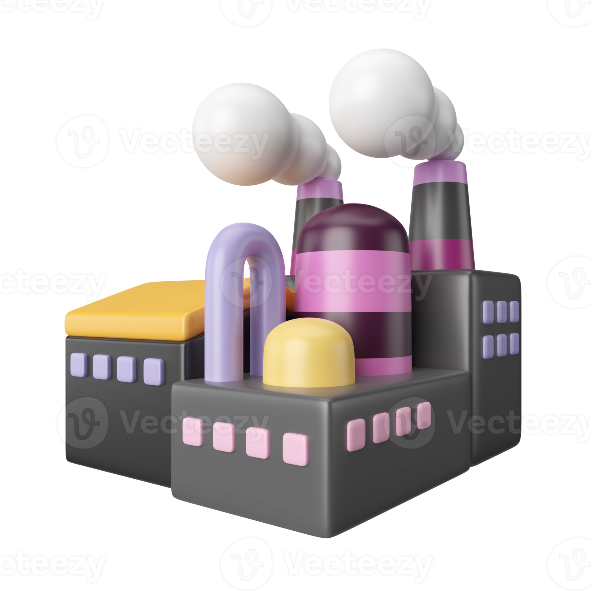 Factory 3D Illustration Icon 19031225 PNG