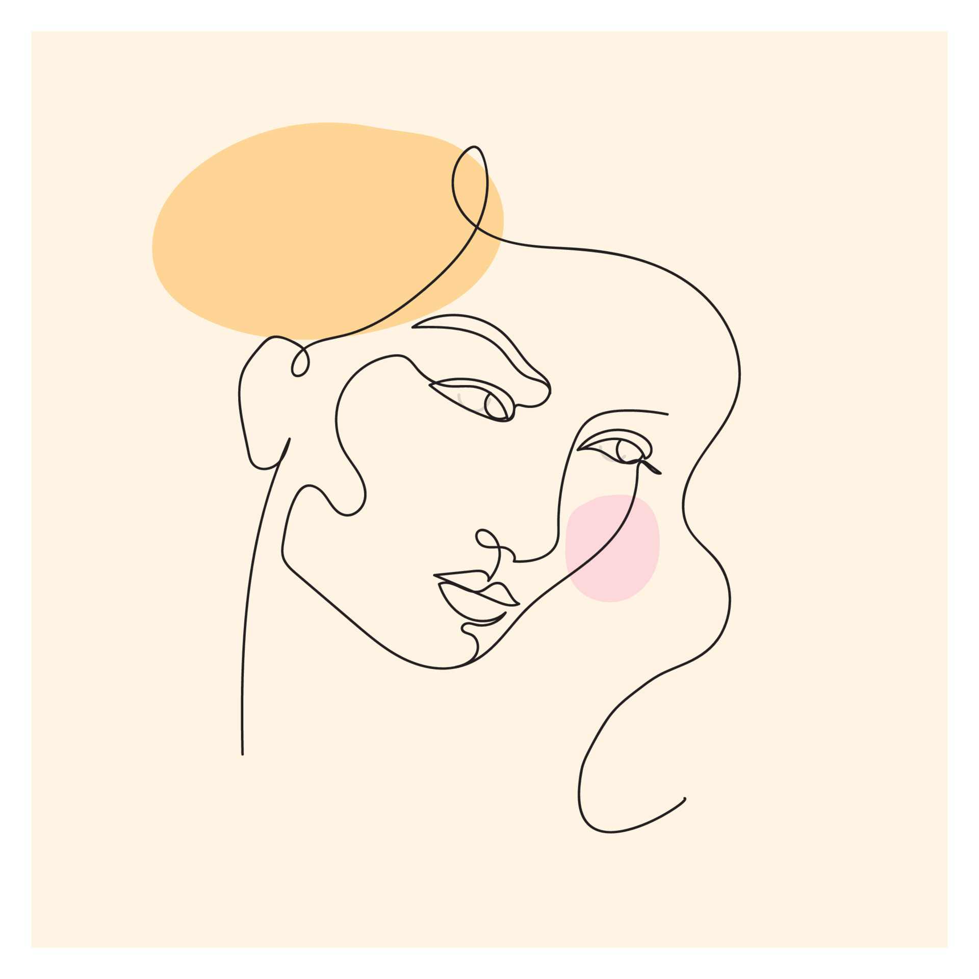 Line Drawing Of Beauty Woman Face Continuous Line Art Vector