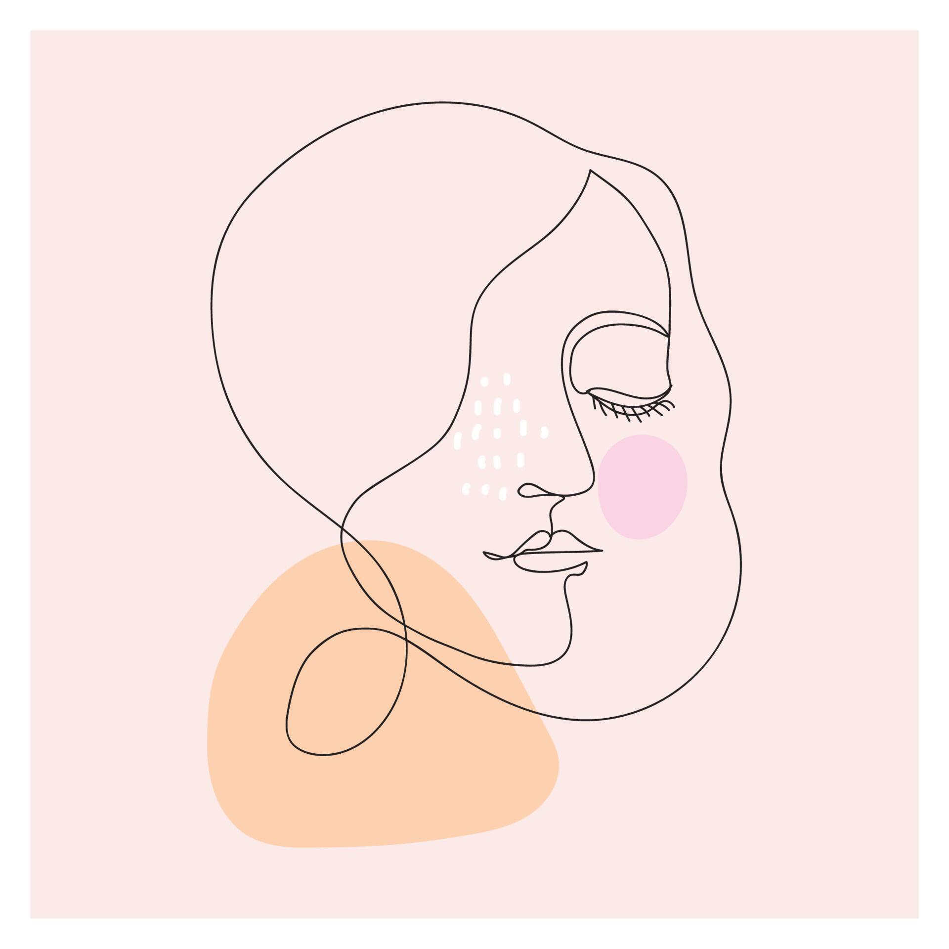 Line Drawing Of Beauty Woman Face Continuous Line Art Vector